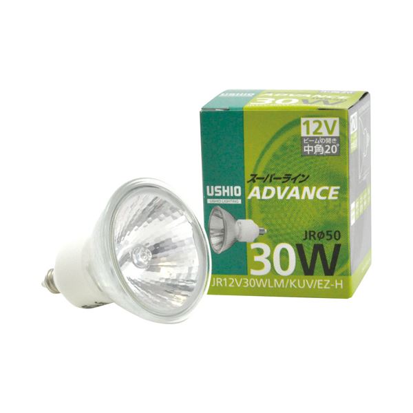(まとめ) ウシオライティング ハロゲンランプ スーパーラインアドバンス 30W 中角 EZ10口金 ミラー付 JR12V30WLM／KUV／EZ-H 1個 【×5セット】 送料無料