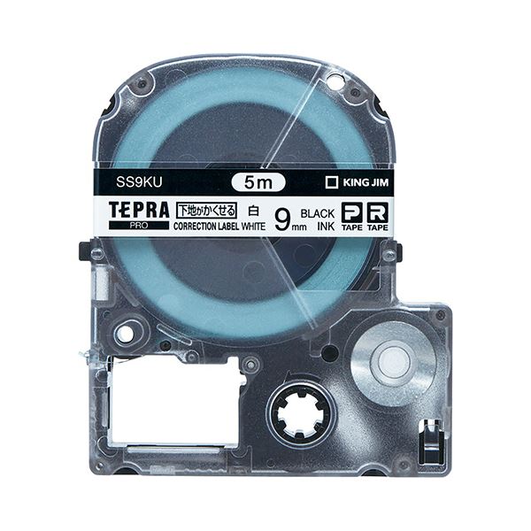 （まとめ）キングジム テプラ PROテープカートリッジ 下地がかくせるラベル 9mm 白/黒文字 SS9KU 1個【×5セット】 送料無料