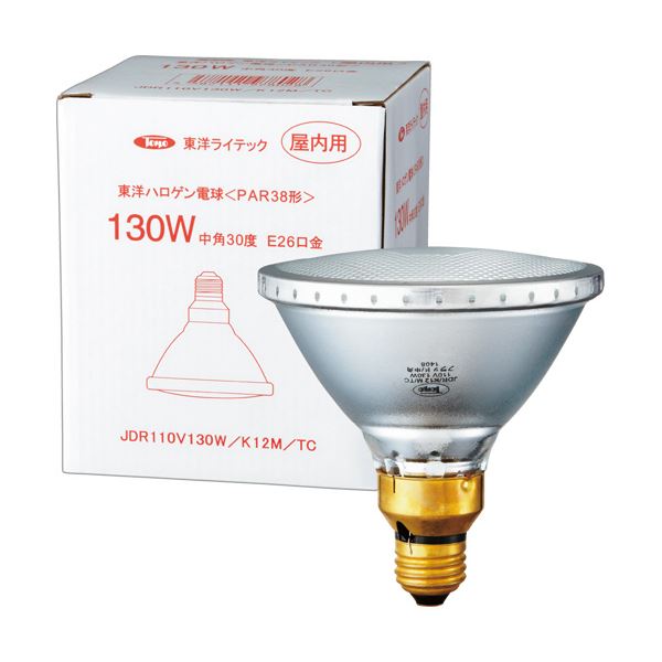 （まとめ）東洋ライテック PAR形ハロゲンランプ130W形 E26口金 中角 JDR110V130W/K12M/TC 1個【×3セット】 送料無料