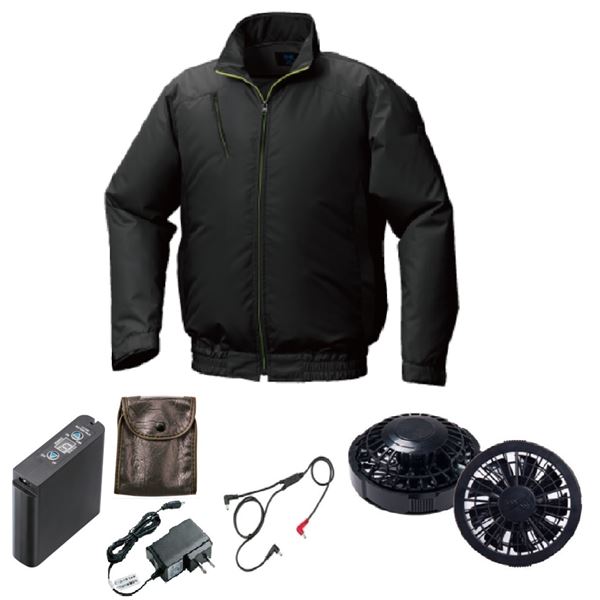 KU92010 空調服 R ポリエステル製 カジュアル FAN2200B・RD9261・LIPRO2セット ブラック M 黒 送料無料