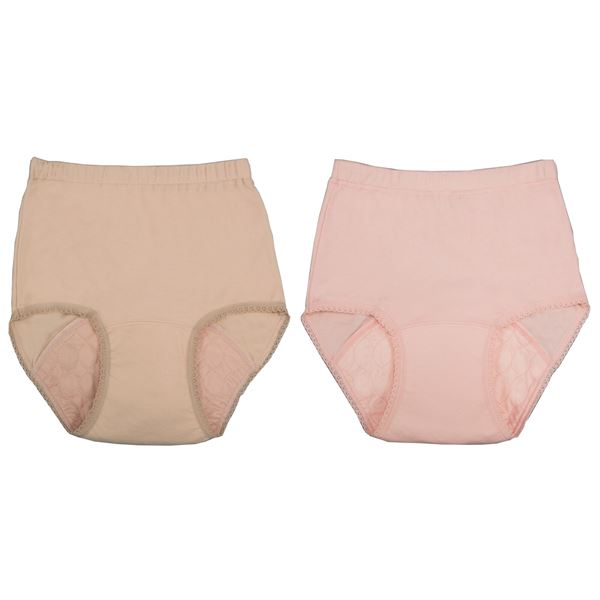 さわやか安心 安全 シークレットショーツ ワイドパッドプラス 2色7枚組（ベージュ×4枚、ピンク×3枚） 同サイズ LL