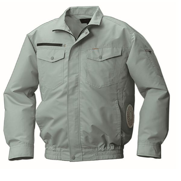 KU92030 空調服 R 綿・ポリ混紡 横ファン 服のみ モスグリーン 4L 緑