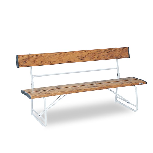 ベンチ 背付 1500 木調 W1505×D516×H740mm 座面両端安全 安心 カバー付 テラモト