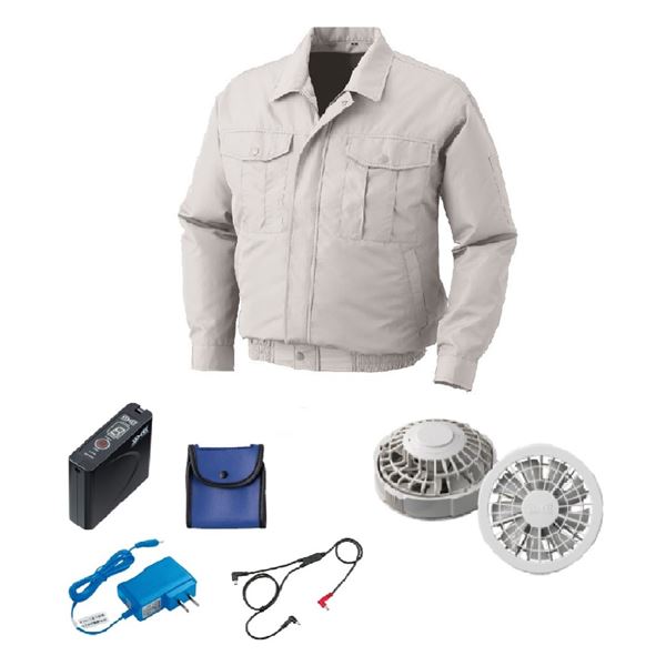 KU90540 空調服 R ポリエステル製 FAN2200G・RD9261・LISUPER1セット シルバー 4L 送料無料