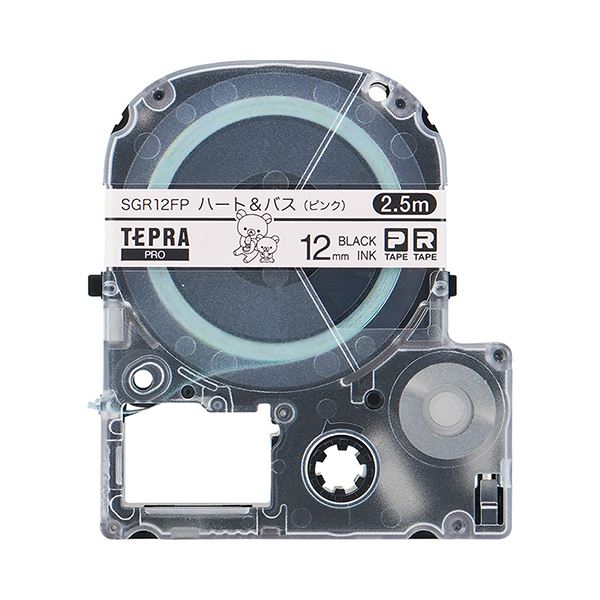 (まとめ) キングジム テプラ PROテープカートリッジ リラックマラベル 12mm ハート&バス(ピンク)/黒文字 SGR12FP 1個 【×10セット】 送料無料