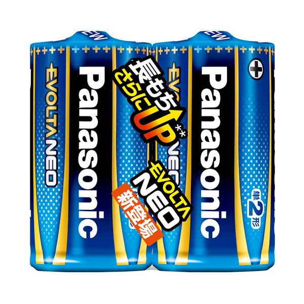 (まとめ) パナソニック アルカリ乾電池EVOLTAネオ 単2形 LR14NJ/2SE 1パック(2本) 【×30セット】 送料無料