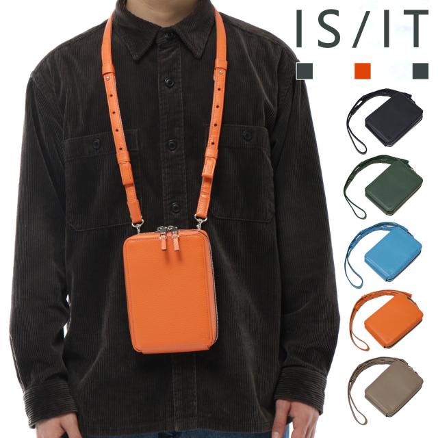 レビュー投稿で+5％還元】イズイット スマホショルダー 本革 メンズ