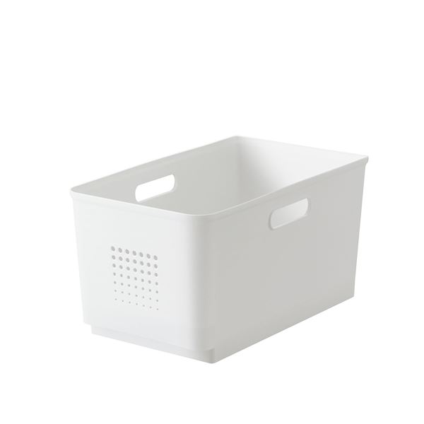 整理 収納 ボックス 整理 収納 ケース 棚上 幅18×奥行30×高さ16cm ホワイト×3セット 取っ手穴付き シューノ キッチン 台所 ...