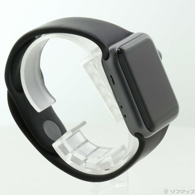 (中古)Apple Apple Watch Series 2 38mm スペースグレイアルミニウムケース ブラックスポーツバンド(198-ud ...