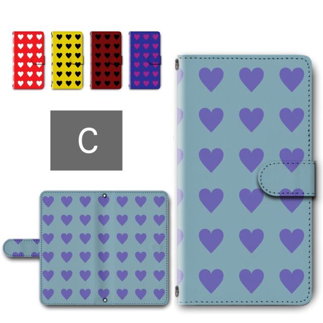 arrows U 801FJ ケース 手帳型 カメラ穴搭載 ハート 総柄 シンプル 女の子 かわいいケース おしゃれ アローズ ユー ケース ...