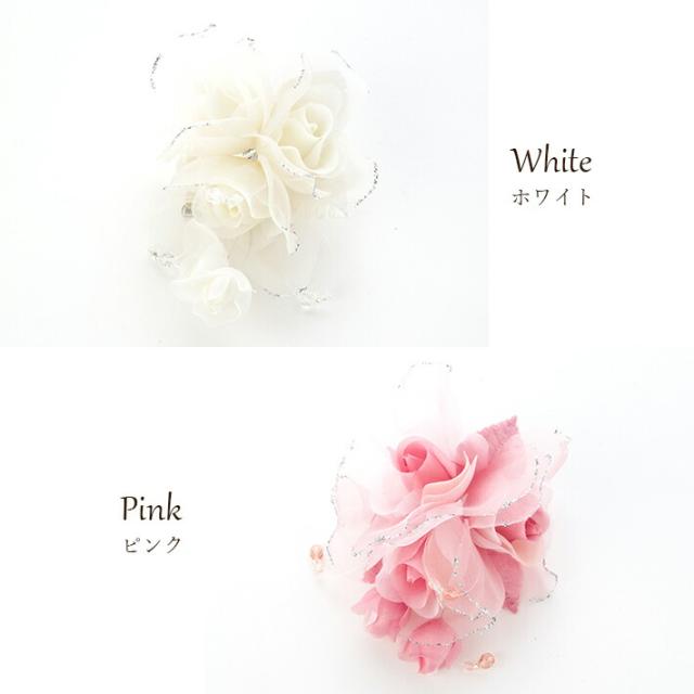 コサージュ 日本製 フォーマル 結婚式 卒業式 卒園式 入学式 入園式 高級 ガラス ヘアクリップ ホワイト ピンク ベージュ 母の日の通販は ...