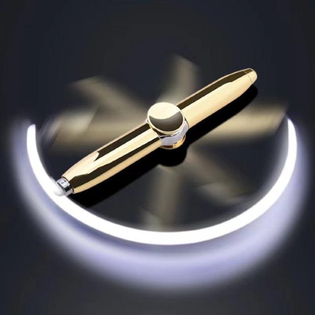 ハンドスピナーペン 3IN1 交換インク1本付き【かっこいい ペン ボールペン おもちゃ 文具 ミニLEDライト フィジェットスピナー ...