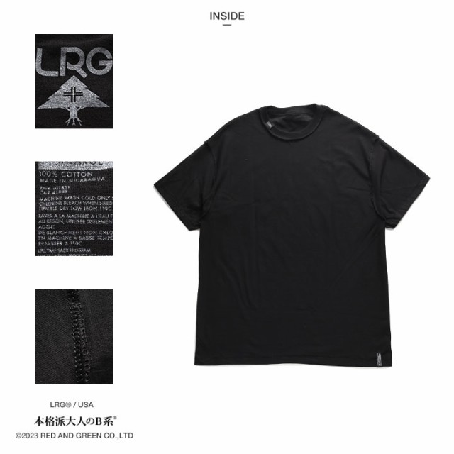 Lrg Tシャツ 半袖 メンズ 春夏用 黒 大きいサイズ エルアールジー おしゃれ かっこいい シンプル ビッグシルエット 英字 英語 大人