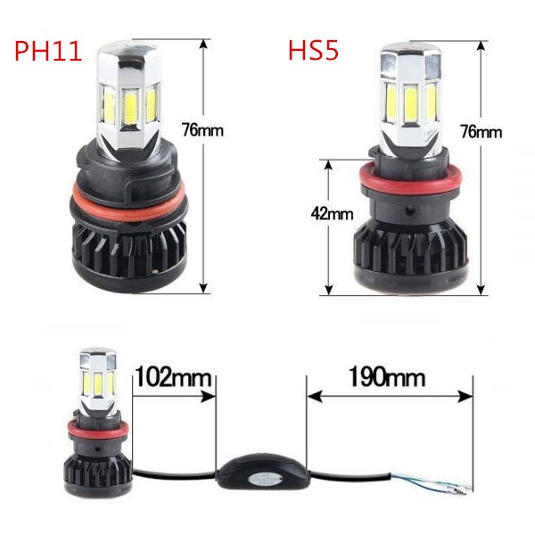 バイク オートバイ 専用 HS5 Hi/Lo PH11・T15H Hi/Lo LED ヘッドライト 交流 直流 六面発光 CREE製 9-18v対応 6500K 35W 二輪用 1個 の通販は ...