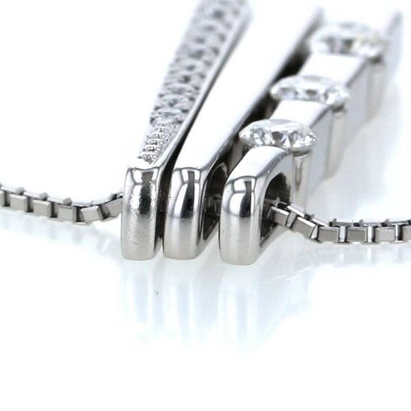 値下げ Pt850 Pt900 プラチナ ネックレス ダイヤモンド 0.50/0.11ct 4way ストレート バー 3連 ベネチアンチェーン 50cm【新品仕上済】【の通販はau PAY ...
