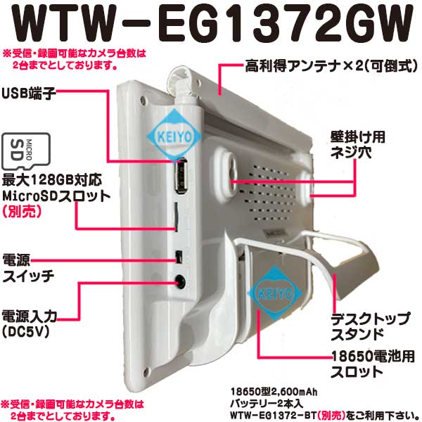 イーグルミニ(WTW-EG1372GW)【500万画素録画対応7インチワイヤレスカメラ用モニター】 【IPカメラ】 【防犯カメラ】【塚本無線】の通販はau PAY マーケット - 防犯カメラの ...