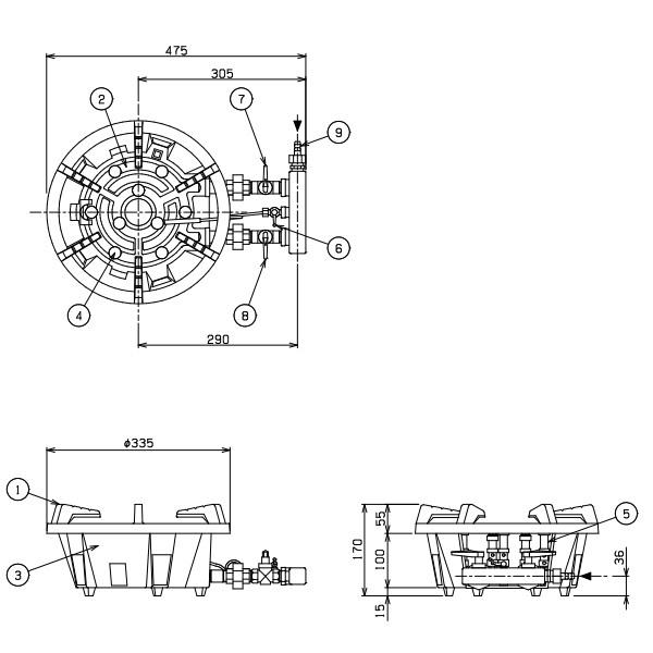 MG-9HB マルゼン 鋳物コンロ 平五徳 《スーパージャンボバーナー》 卓上用〈スタンダード〉 クリーブランドの通販はau PAY ...