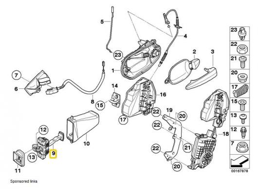 フロント 左 右 サイド ドアキャッチ ハンドル BMW E60 525i 530i 540i 545i 51217176804 AL-CC ...