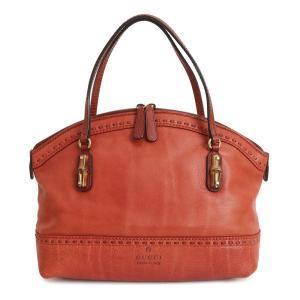 （美品）グッチ GUCCI レイドバッククラフティ バンブー ハンドバッグ カーフスキン レザー オレンジ 赤 茶 339002の通販はau ...