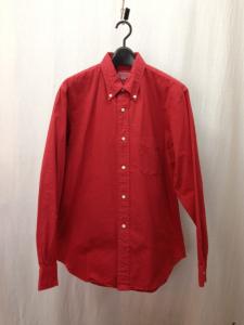 【古着】SUGAR CANE シュガーケーン M21770 ボタンダウンシャツ 長袖 胸ポケット 無地 コットン M レッド／シャツ【中古 ...