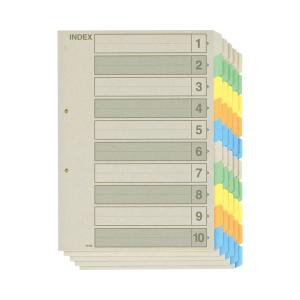 （まとめ） TANOSEE 再生インデックス A4タテ 2穴 10山 1セット（50組：5組×10パック） 〔×2セット〕の通販はau PAY マーケット - フジックス｜商品ロットナンバー ...