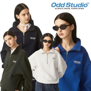オッドスタジオ トレーナー ODD STUDIO 正規販売店 ODSD Logo Sweatshirt Half Zip Up 全4色 ...