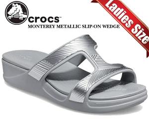 【クロックス モントレー メタリック スリッポン ウェッジ ウィメンズ】crocs MONTEREY METALLIC SLIP-ON ...