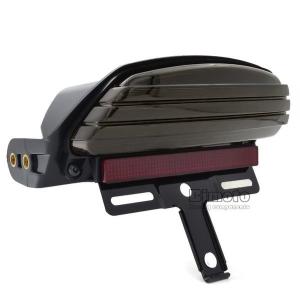 「送料無料」汎用 ハーレー オートバイフェンダーナンバープレート ダイナファットボブfxdf 08用 ブラケット 赤 LED テールライト付の ...