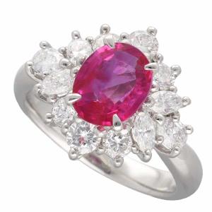 非加熱 ミャンマー(ビルマ産) ルビー(1.53ct) ダイヤモンド(1.20ct) リング Pt900 プラチナ 日本サイズ約12号 #52 GIA鑑別書の通販はau PAY マーケット ...