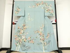 平和屋着物○本加賀友禅作家 寺西英樹 訪問着 草花文 正絹 逸品