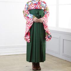 袴用二尺袖着物 黒 ブラック ピンク 矢羽根縞 ストライプ レトロモダン