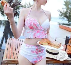 水着 体型カバー 大きいサイズ 3点セット ビスチェ ビキニ レディース