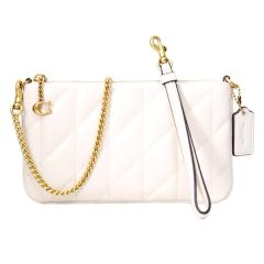 コーチ バッグ COACH カーフレザー キルティング チェーン ダブル