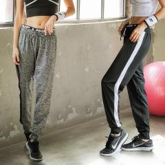 レディース スウェット 9分丈パンツ ヨガウエア スポーツウエア フィットネスウエア ボトムス ウエスト紐 サイドライン ジム 運動 ピラティス エク レディース スウェット 9分丈パンツ ヨガウエア スポーツウエア