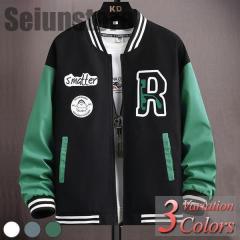 AGEM / 9 / エージェム ◇スタジャン/合皮/ワッペン/グリーン×ホワイト