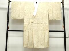 平和屋着物○訪問着 紬地 手描き ろうけつ染め 草花文 正絹 逸品 未