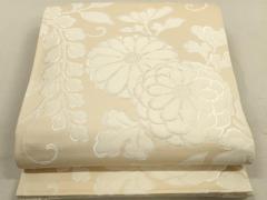 平和屋着物○九寸開き名古屋帯 駒刺繍 箔散らし 金彩 金通し地 正絹