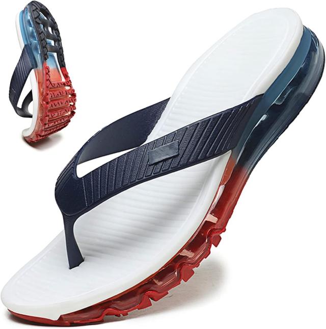 ビーチサンダルメンズビーチスリッパ滑り止めエアクッションスリッパ 土踏まずサポートサンダル マンホームカジュアルシューズ シャワーとビーチ