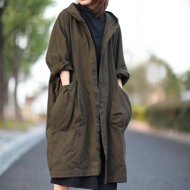 レディース 羽織り コート アウター 美シルエット ロング丈 フード付き ウインドブレーカー 韓国 インスタ映え 高見え 可愛い かわいい かっこいい カジュアル 大人 上品 シンプル