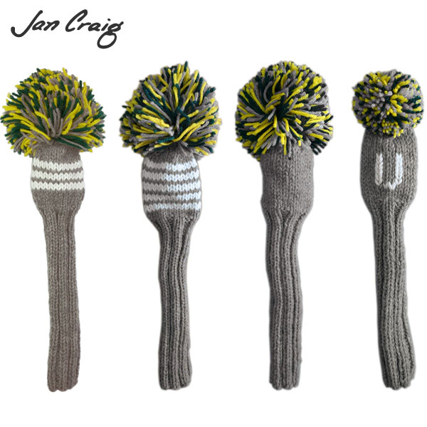 【送料無料】ジャンクレイグ ゴルフ ハンドメイド フェアウェイウッド用 ユーティリティー用 ヘッドカバー Silver/Aspengreen/Yellow