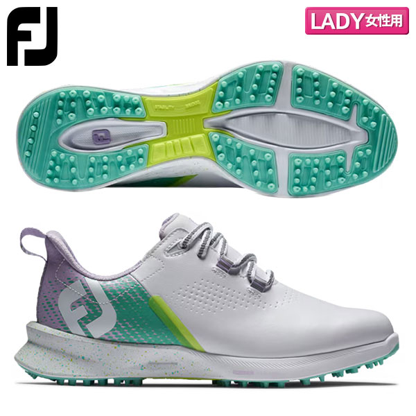 【レディース/送料無料】フットジョイ フューエル フラッシュ 90684 スパイクレス ゴルフシューズ ホワイト×グリーン FOOTJOY