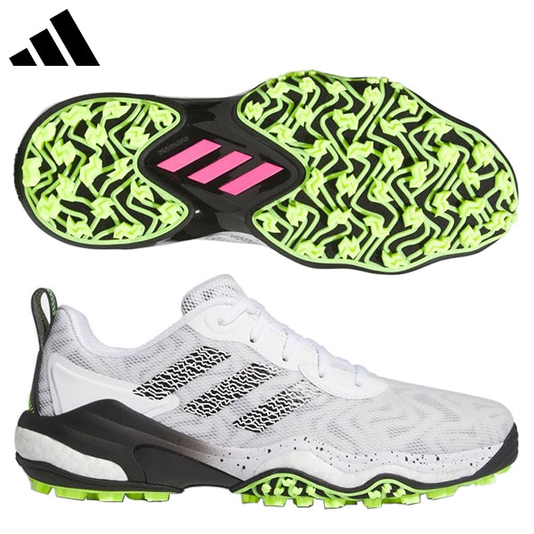アディダス コードカオス 25 MDV41 スパイクレス ゴルフシューズ フットウェアホワイト×コアブラック×ルシッドレモン(IF3268)【即納】