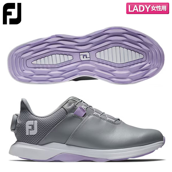 【レディース】フットジョイ 98209 プロライト ボア スパイクレス ゴルフシューズ グレー×ライラック