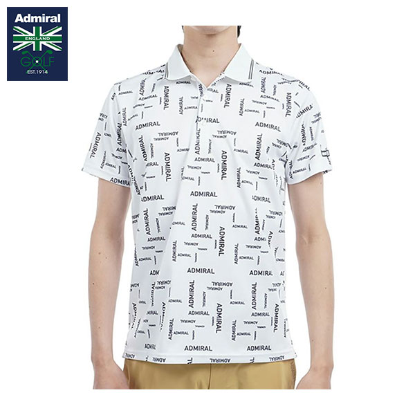【送料無料】アドミラル ゴルフ ADMA514 モザイクロゴ プリント 半袖 ポロシャツ【即納】