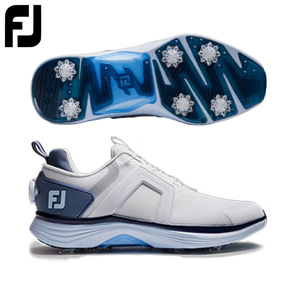 フットジョイ ハイパーフレックス ボア 55480 スパイク ゴルフシューズ ホワイト×ブルー【即納】