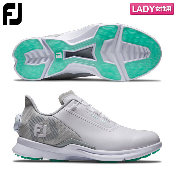 【レディース】フットジョイ フューエル ボア 91292 スパイクレス ゴルフシューズ ホワイト×グレー