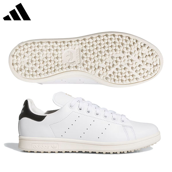 アディダス スタンスミス ゴルフ フルグレインレザー NNO27 スパイクレス ゴルフシューズ クラウドホワイト×コアブラック×オフホワイト(JH6154)