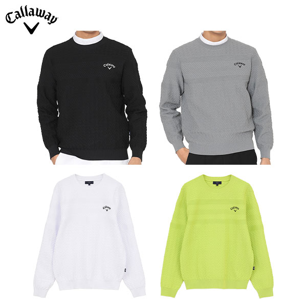 【送料無料】キャロウェイ C25218100 ガーター編みクルーネック ニット【即納】