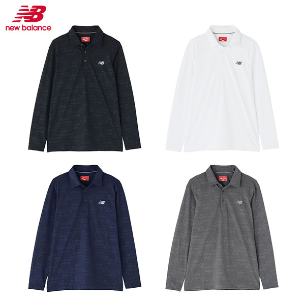 【送料無料】ニューバランス 5269003 アップサイドダウンロゴ ボーダー柄 裏起毛 長袖 カラー ポロシャツ【即納】