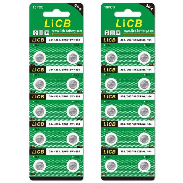 LiCB 20個 SR621SW ボタン電池 時計用【SR621SW、363 、LR621、AG1、364、164相当品】の通販はau PAY ...
